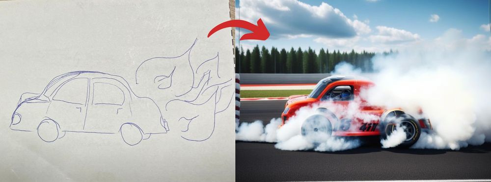 Turn your child's drawings into magical creations with Deep-image.ai!