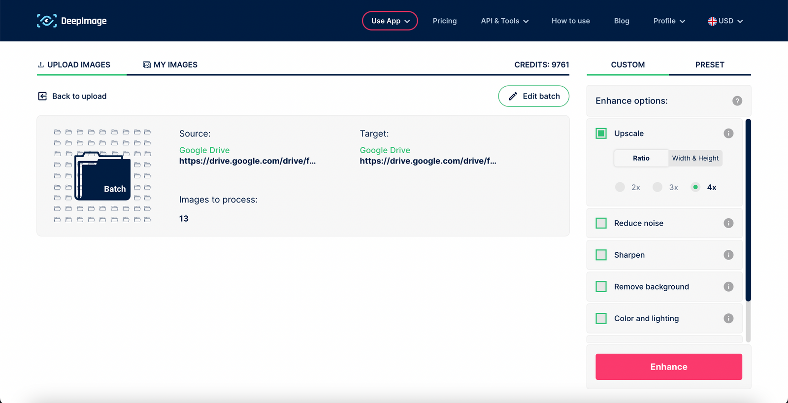Guide Step By Step - Batch Uploading From Google Drive in Deep-image.ai